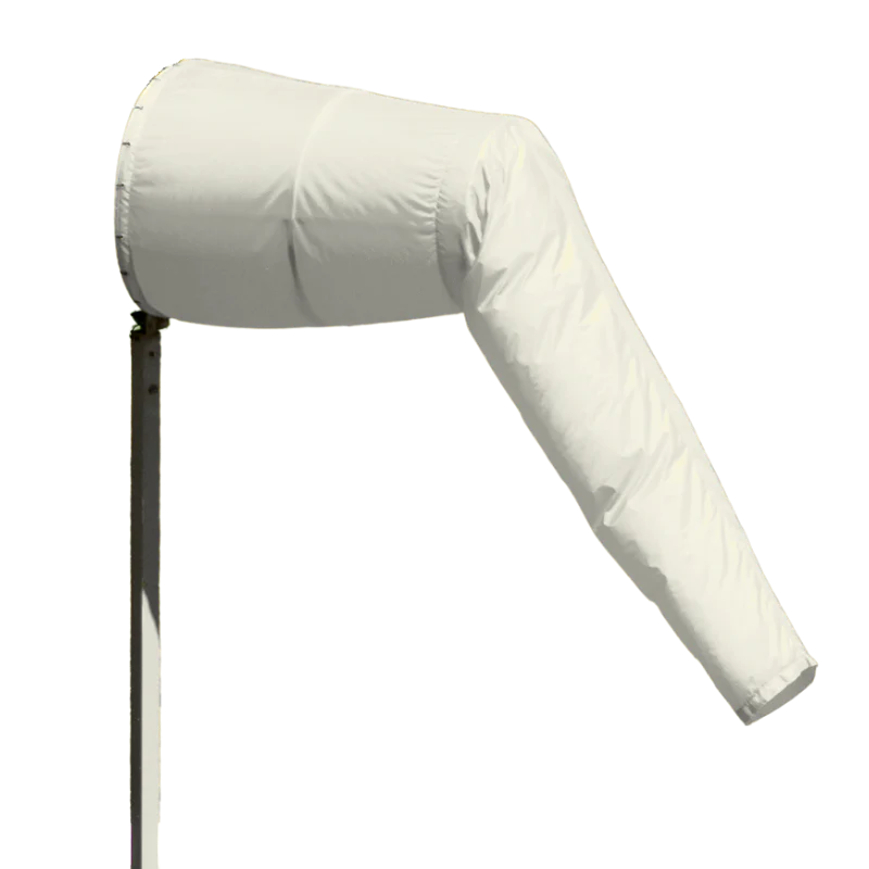 White Airport Windsock – Heavy Duty Aviation Windsock