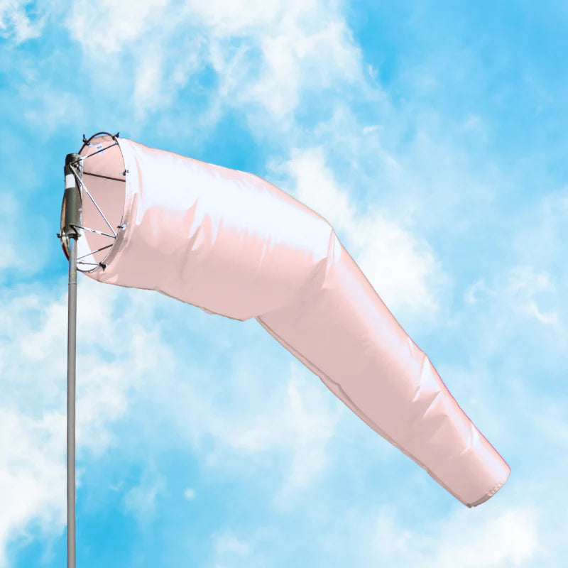 White Airport Windsock – Heavy Duty Aviation Windsock