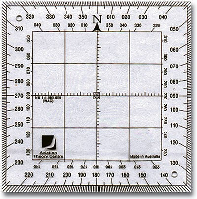 ATC Protractor (square) for measuring tracks on maps