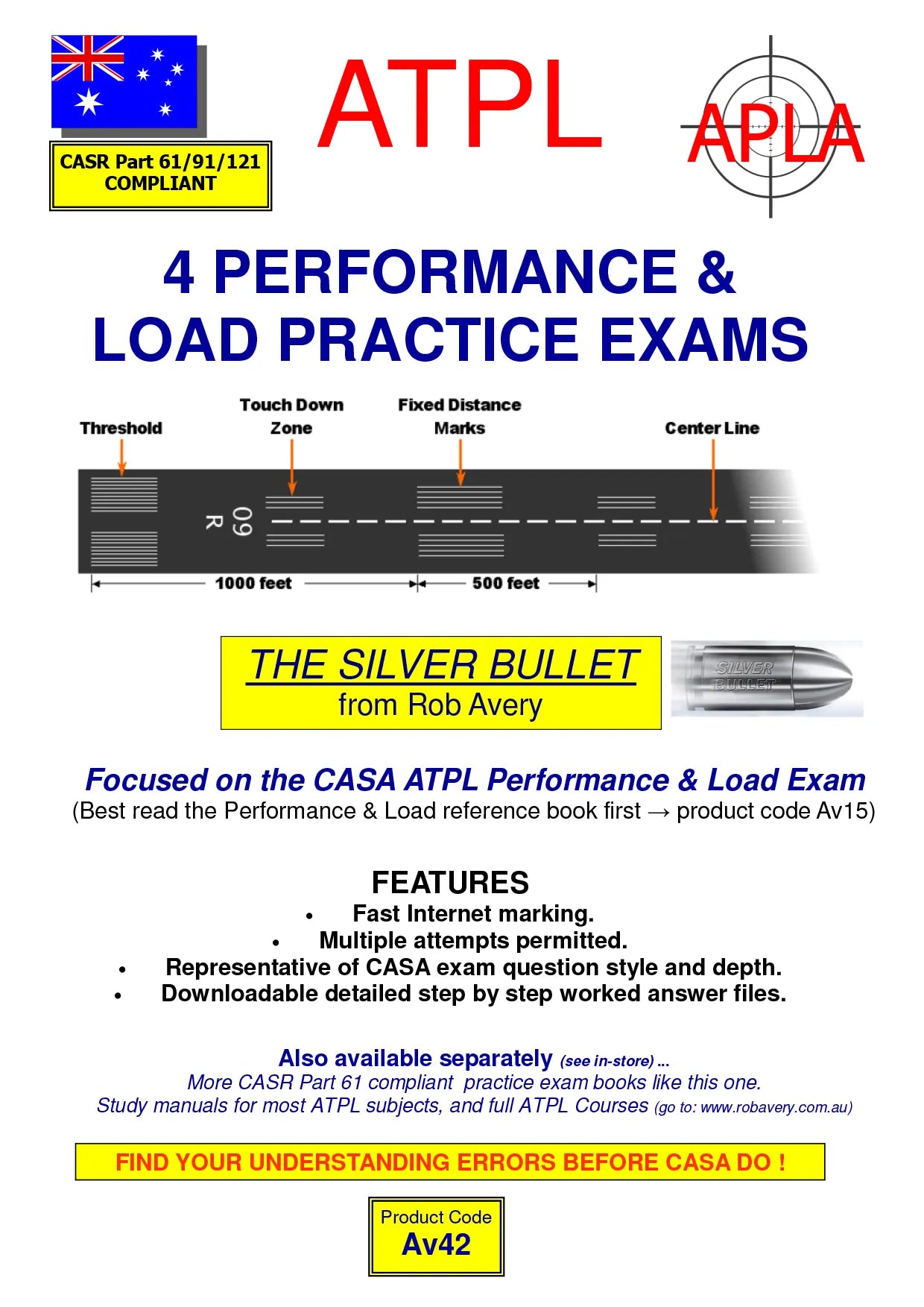 Book of 4 ATPL Performance and Loading practice exams CASA